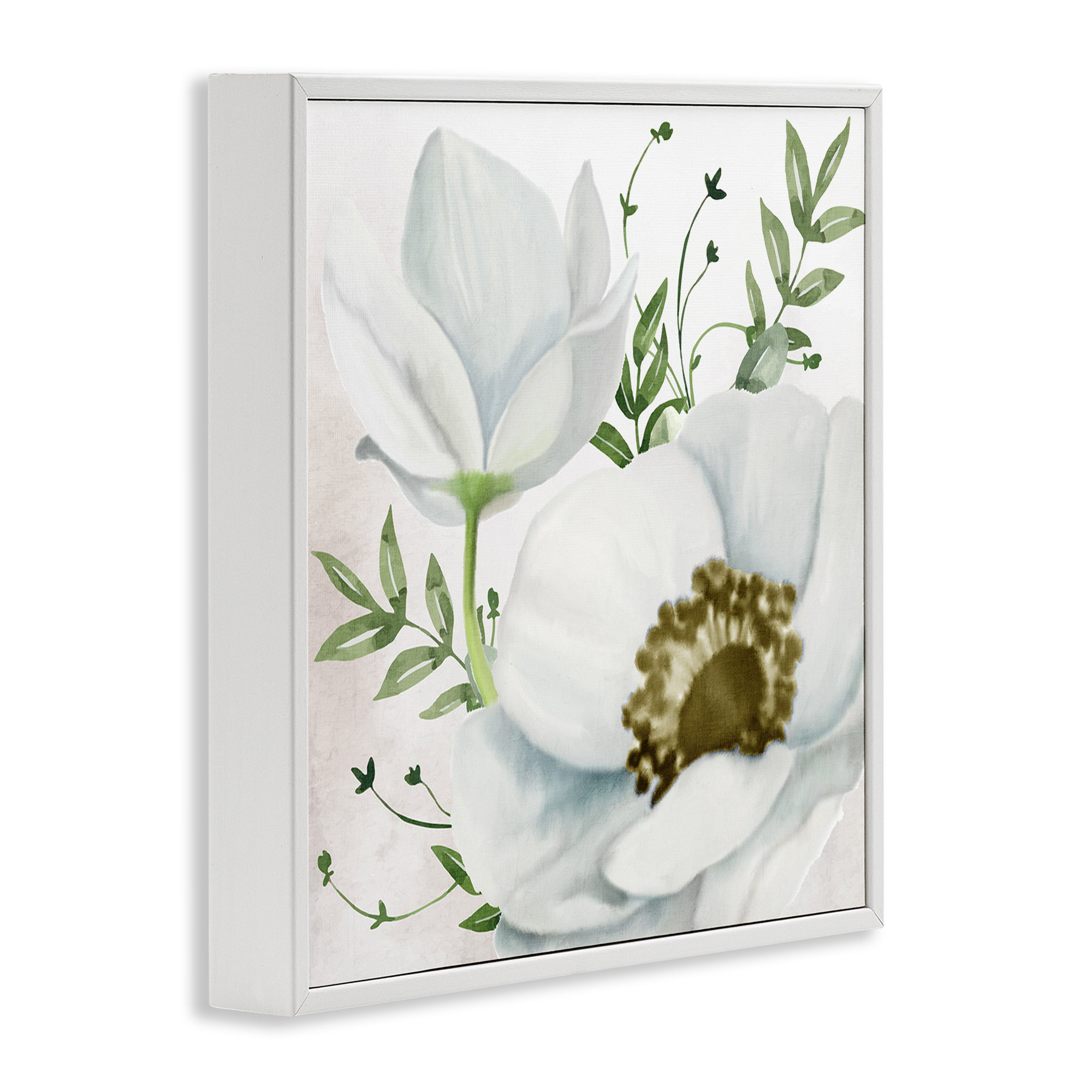 Stupell Industries Magnolia & Leaf Sprigs Framed Giclee Art by Kim ...