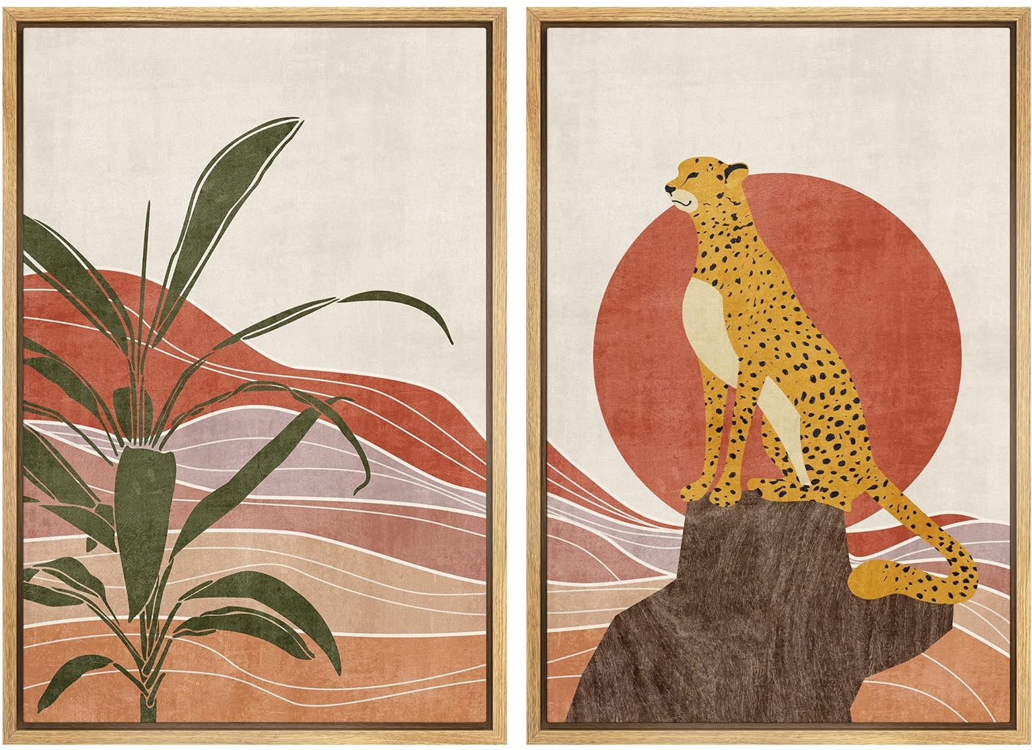 IDEA4WALL Bright Preppy Animals Mid-Century Modern Desert Jungle ...