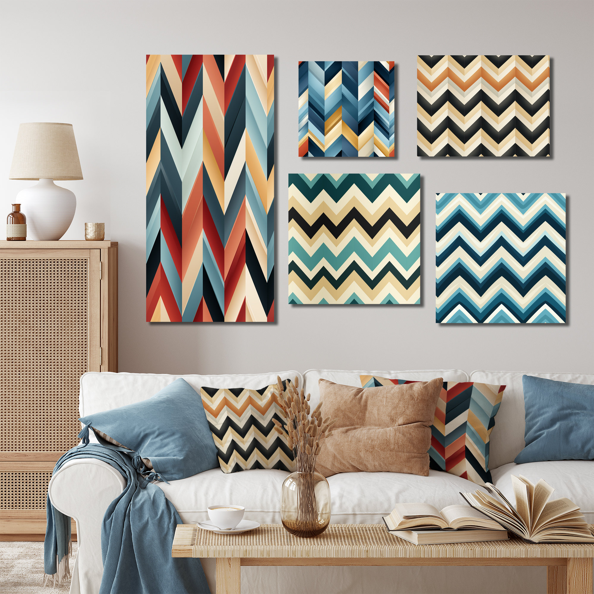 how to draw chevron pattern on canvas