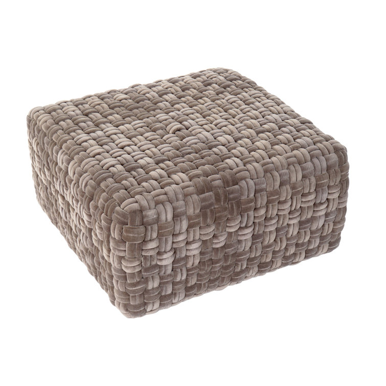 World Menagerie Nyora 60cm Wide Square Solid Colour Pouffe Ottoman ...