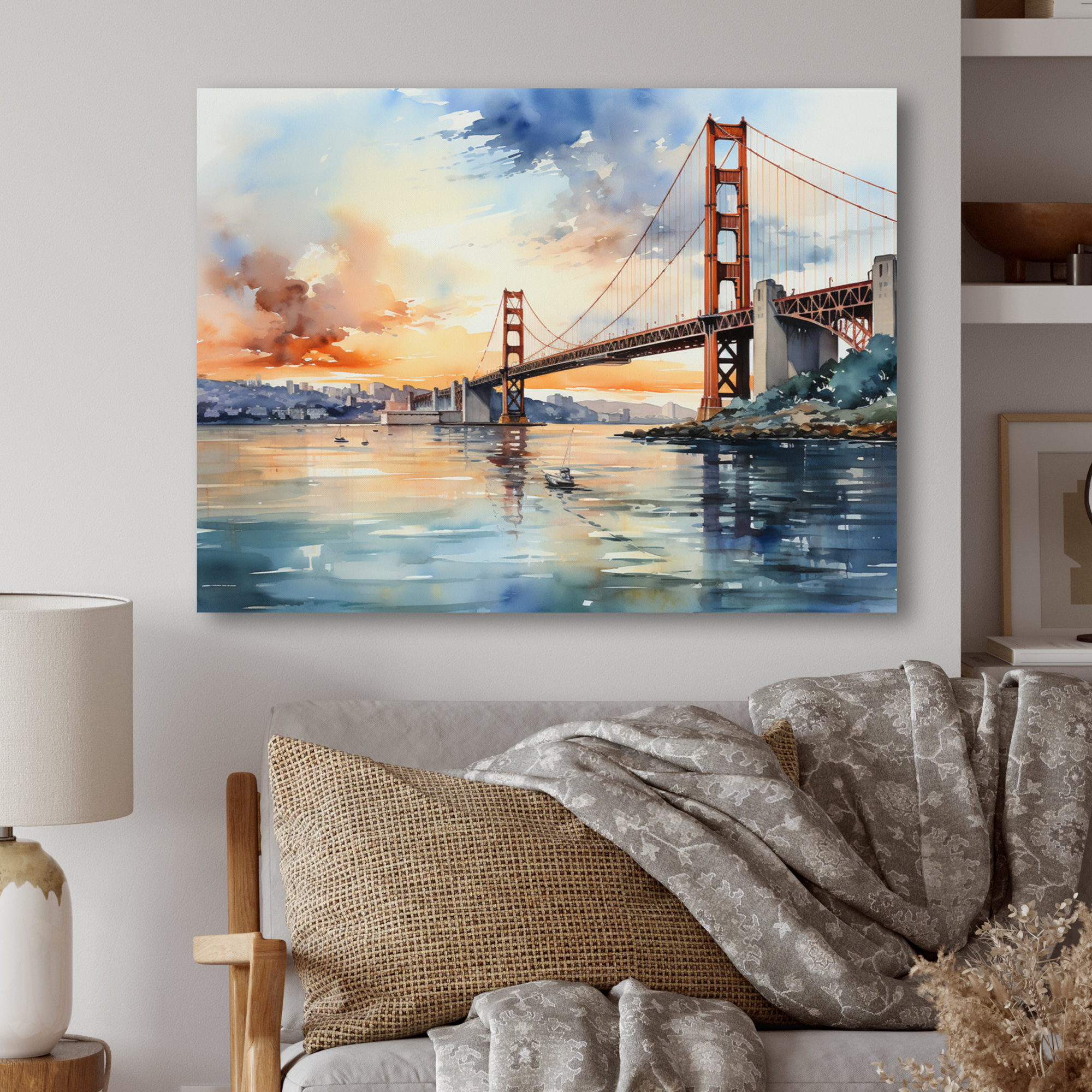 Latitude Run® Orange Bridge Golden Gateway IV - Architecture Metal Wall ...