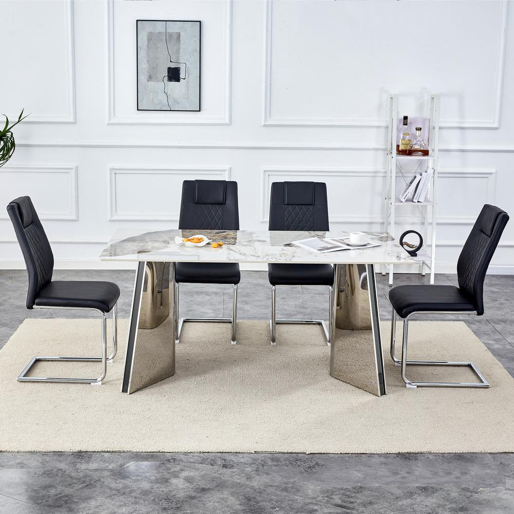 Brayden Studio® Elegant Design Pandora Patterned Sintered Stone Dining ...