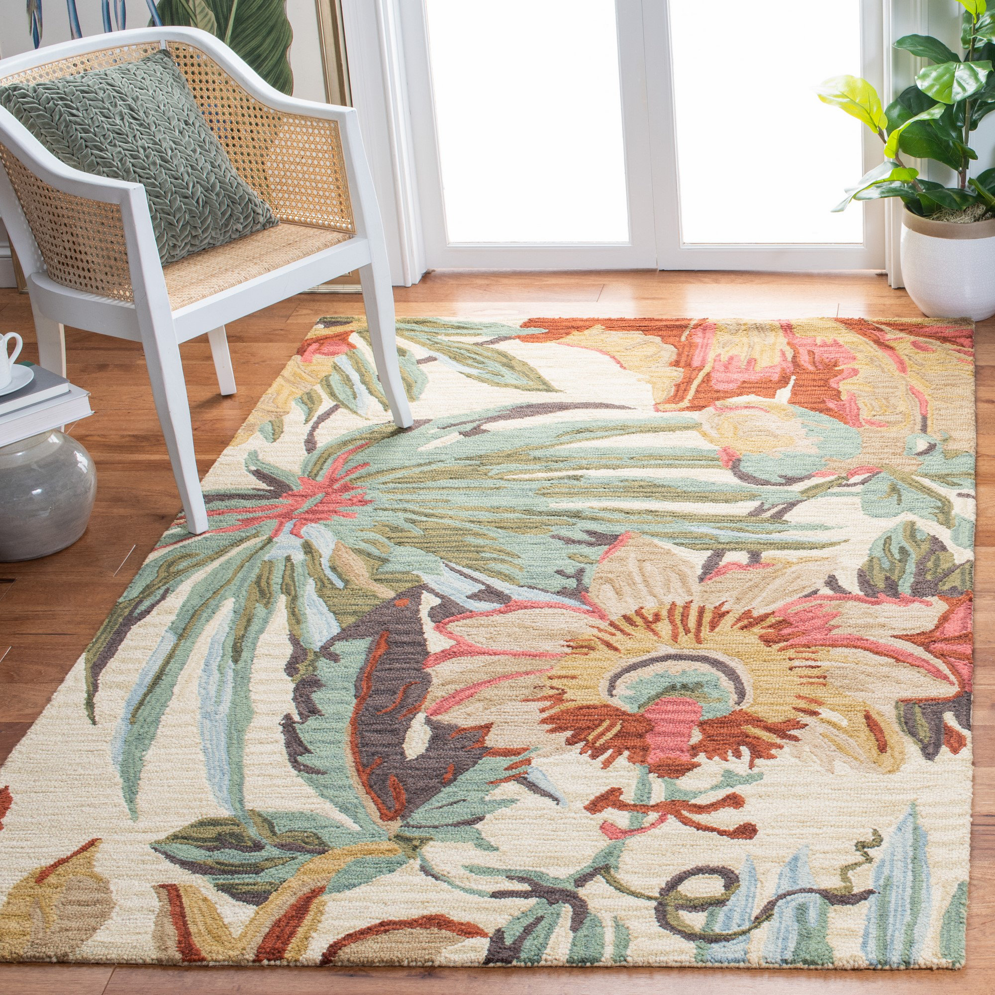 World Menagerie Arber Jardin Hand Tufted Wool Floral Rug & Reviews ...
