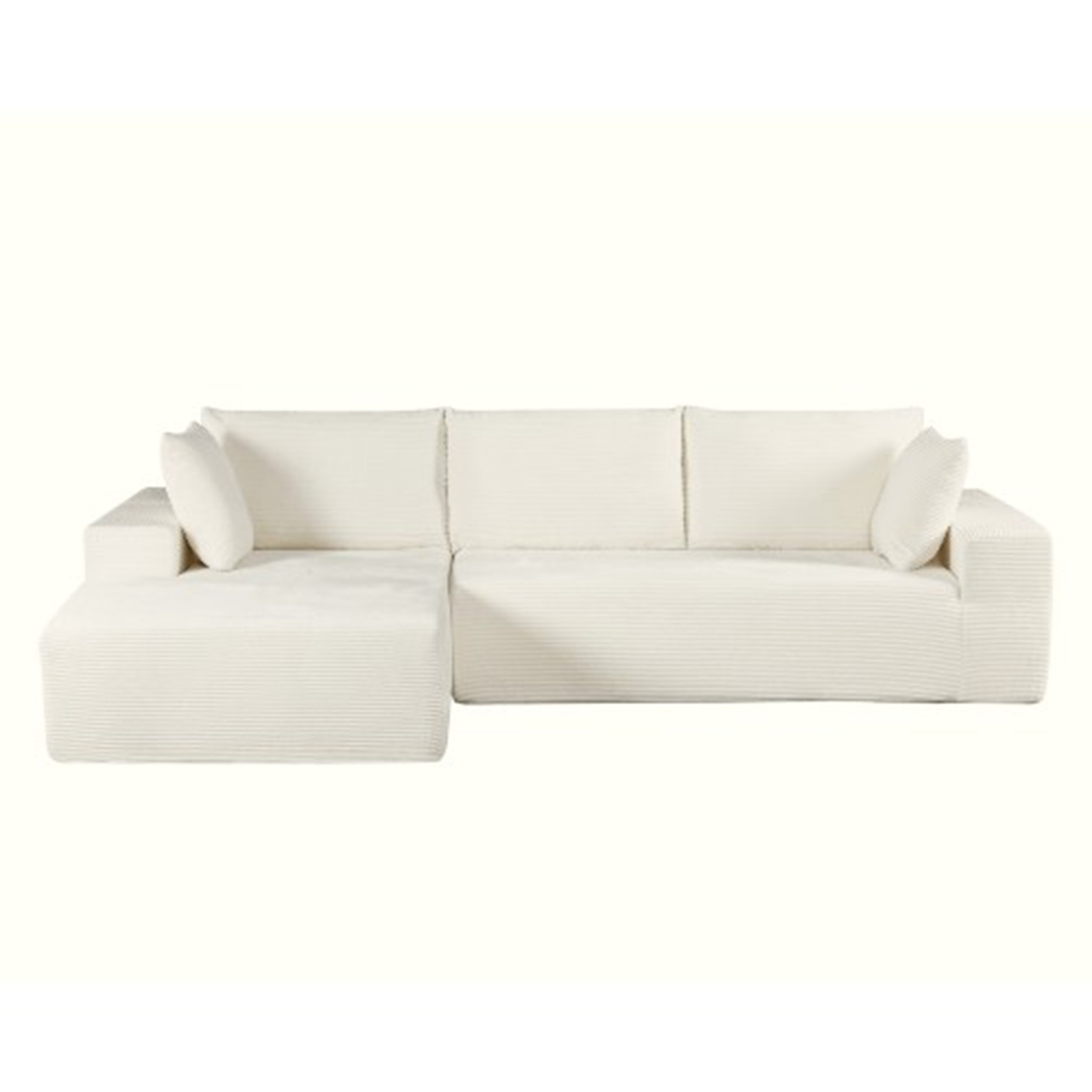 Mercer41 CozyForm Convertible Sectional Sofa - Soft Corduroy, Full Foam ...