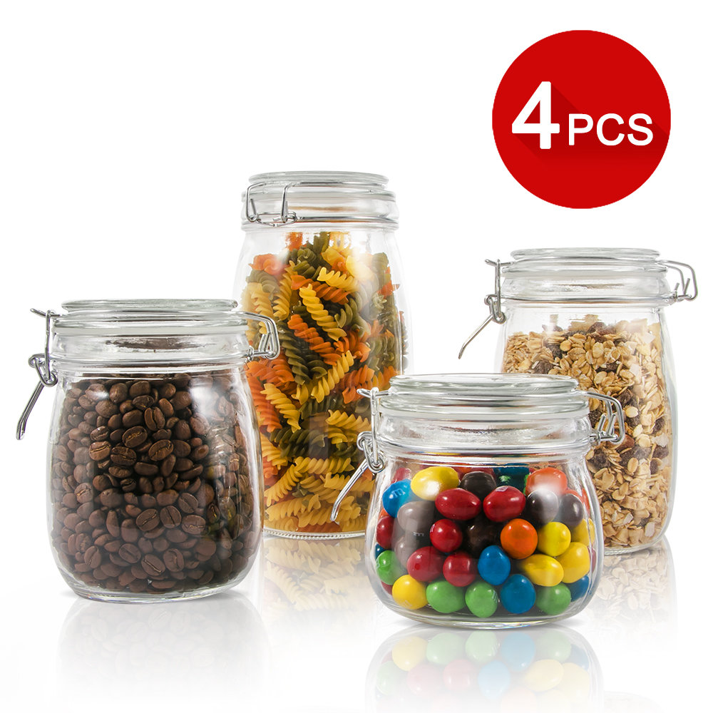 Prep & Savour Vintage Storage Jars 4 Piece Kitchen Canister Set Darsie ...