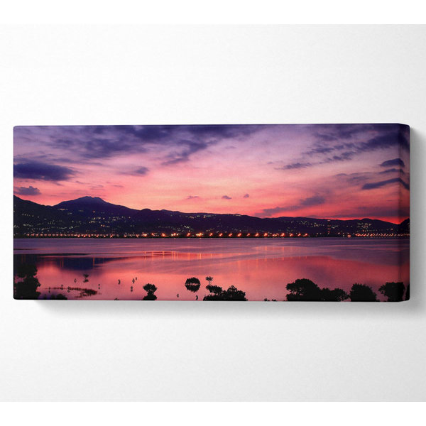 Highland Dunes Nightfall Over The Tranquil Sea Panoramic Canvas ...