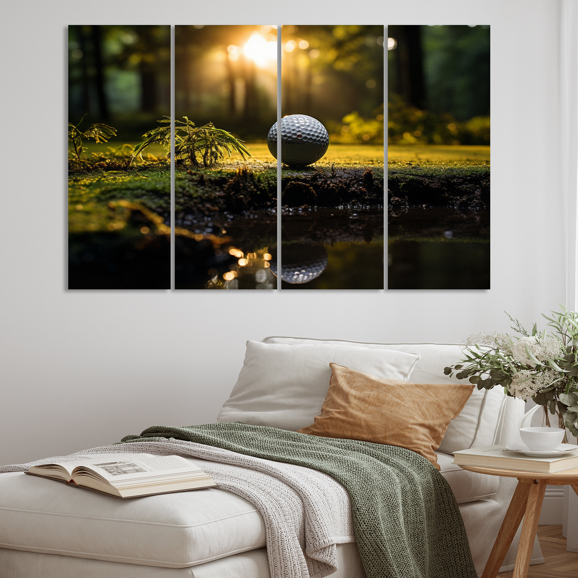Ebern Designs Golf Precision Putt II On Canvas 4 Pieces Print | Wayfair