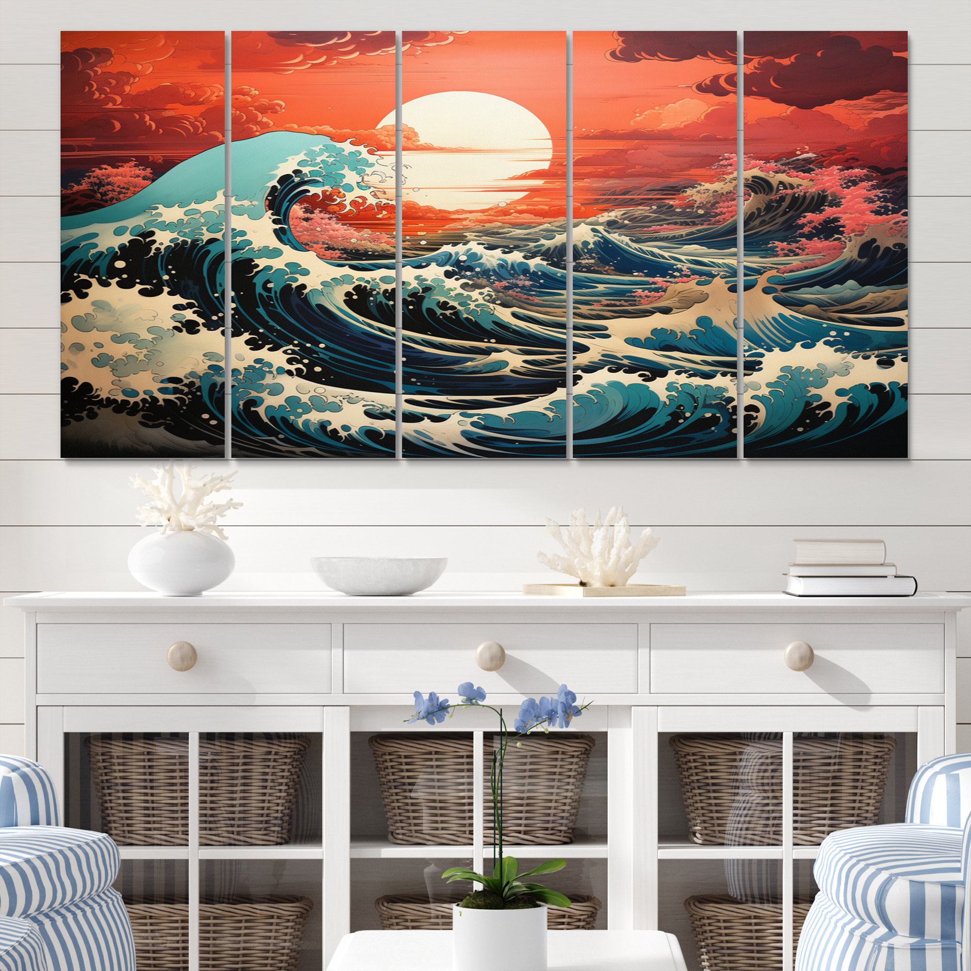 Rosecliff Heights Dramatic Ocean Waves I - Coastal Wall Art Print - 5 ...