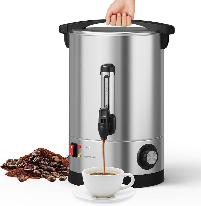 LumiParty Fast Brew Coffee Urn 70-110 Cup, Double Wall Stainless Steel ...