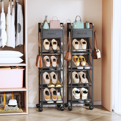 shoe rack tower rolling