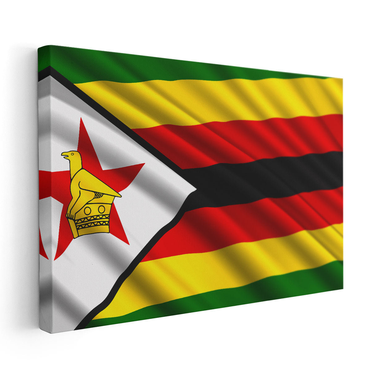 Ebern Designs Zimbabwe Flag Waving - Canvas Print Wall Art | Wayfair