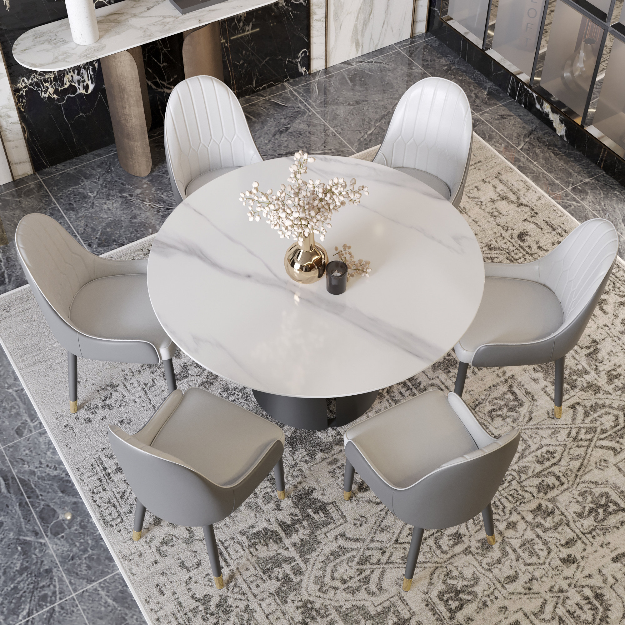 Orren Ellis Allina 59.05'' L x 59.05'' W Dining Set | Wayfair