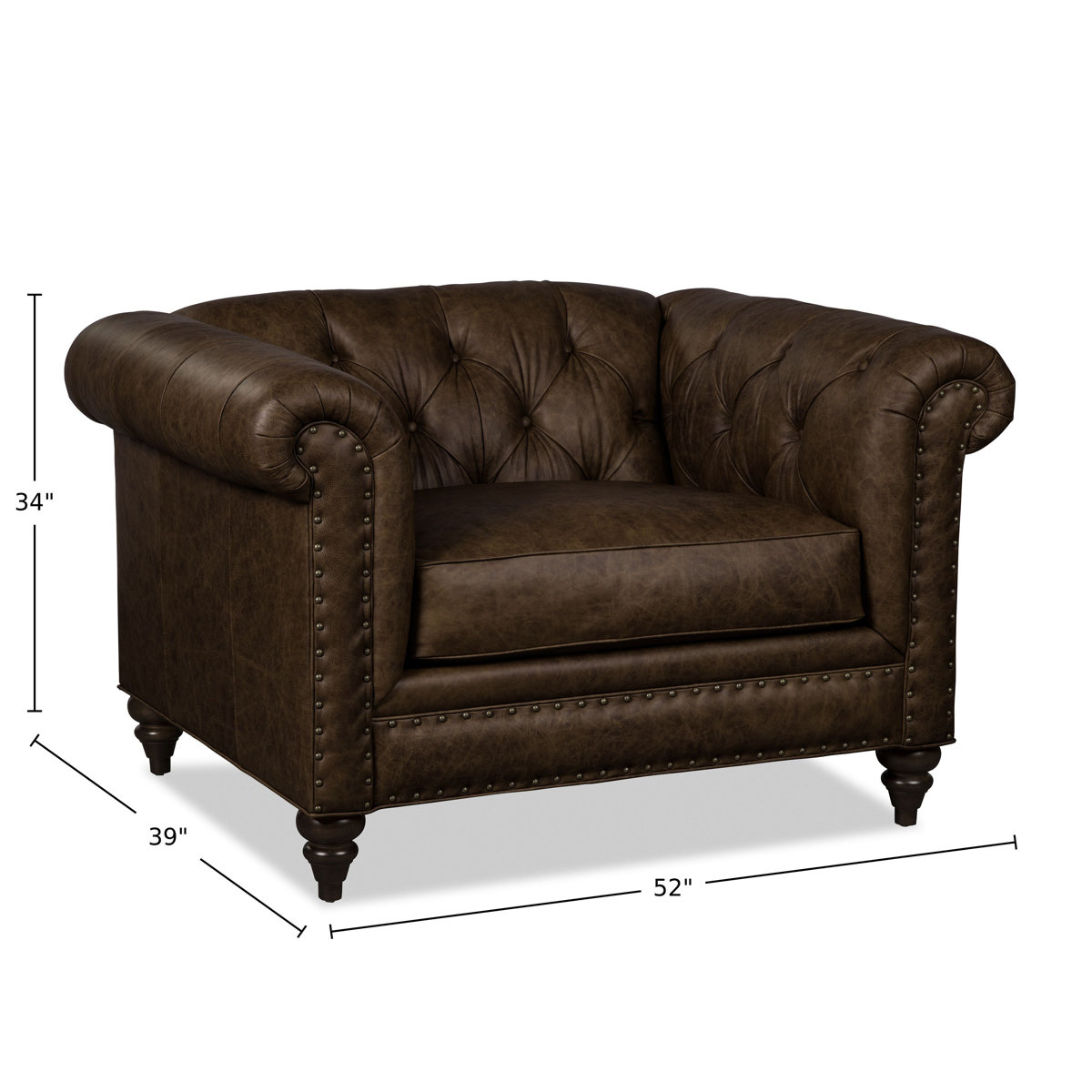 Canora Grey Taheem CAL117 Compliant 52'' Wide Tufted Genuine Leather ...