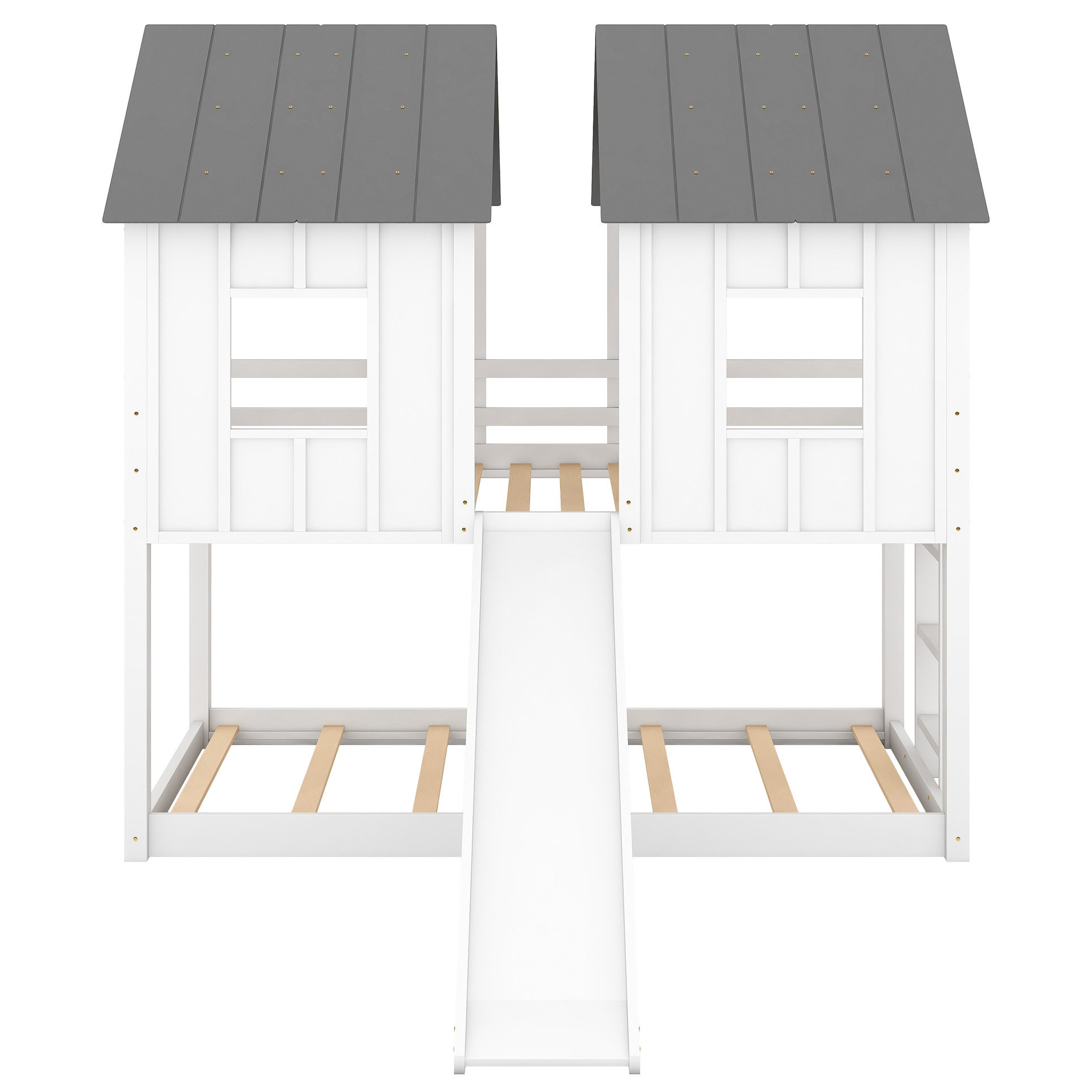 One Allium Way Twin Over House Bunk Bed With Slide - Craft An ...