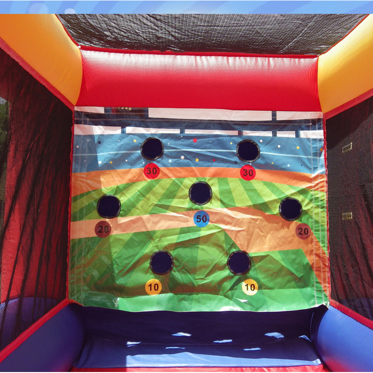 Jingo Jump 9' x 17' Inflatable Baseball with Balls and Air Blower | Wayfair