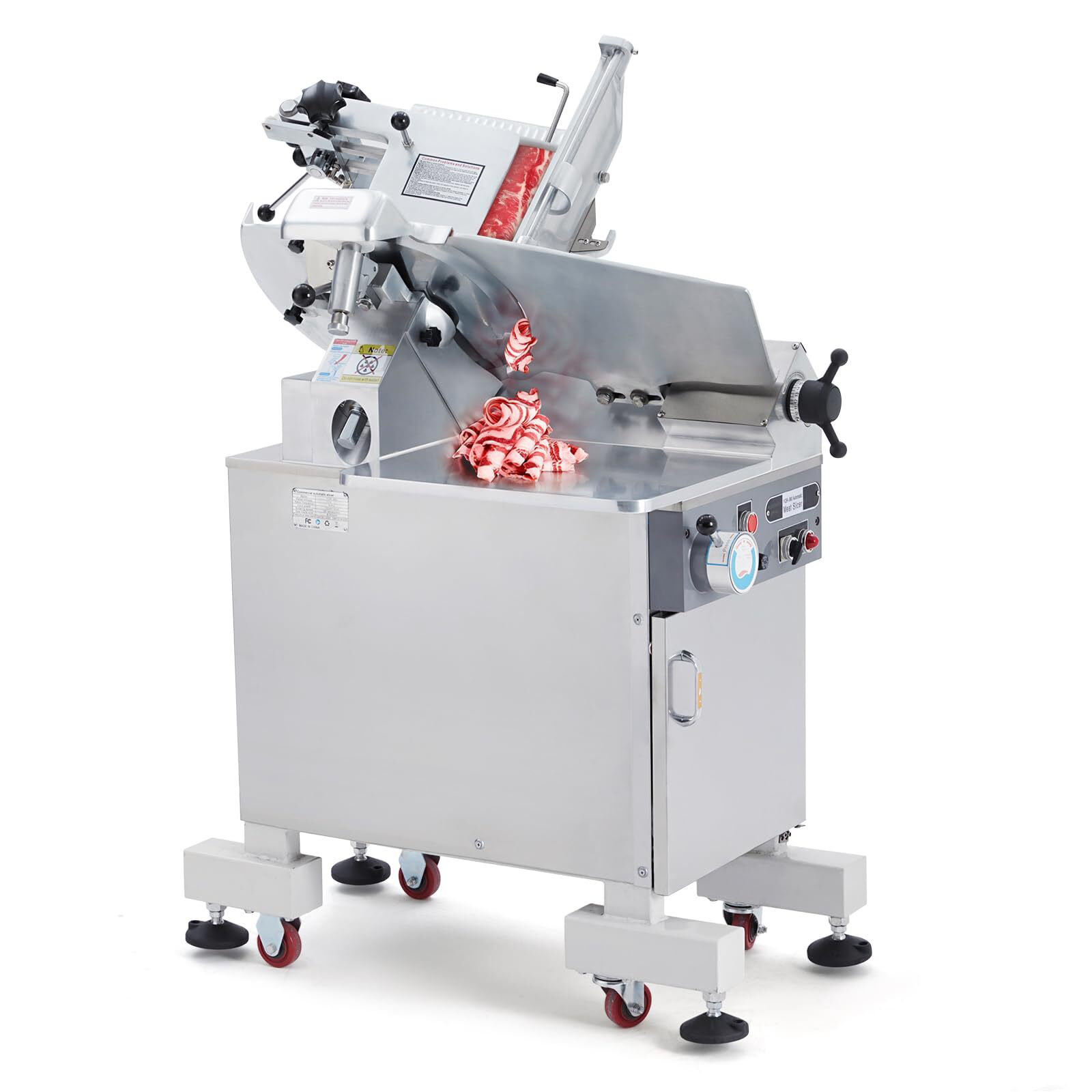 babevy Automatic Meat Slicer, 1500W Floor-Standing Commercial Meat ...