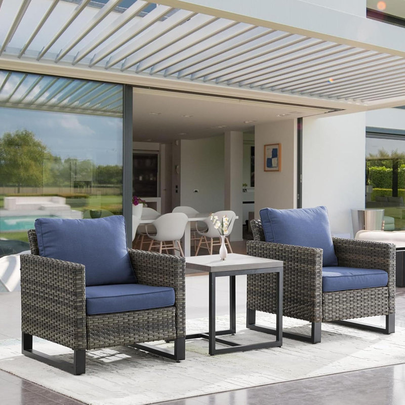 Ebern Designs Patio Tables Outdoor Coffee Table - Steel Side Tables End ...