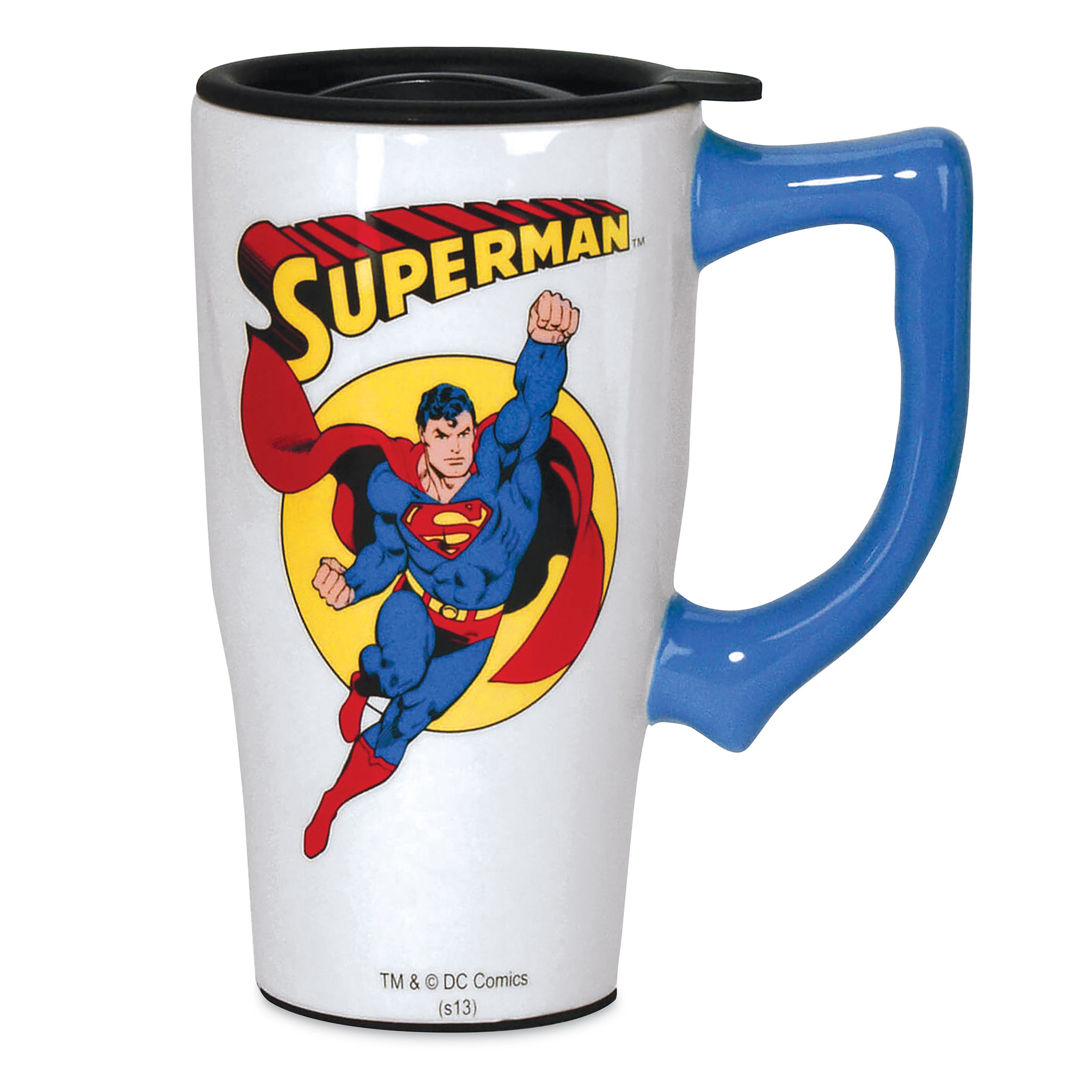 Winston Brands Superman Ceramic Travel Mug With Locking Lid | Wayfair