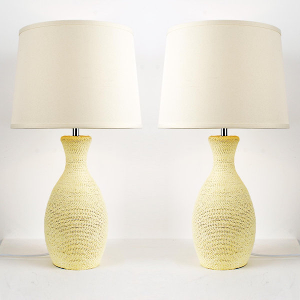 Bay Isle Home Yvoire 53.5Cm Cream String Table Lamp Set | Wayfair.co.uk