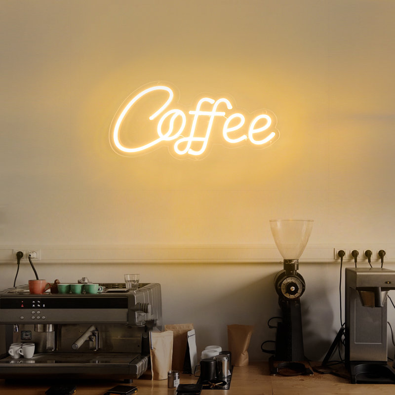 Wrought Studio™ Lorentz Coffee LED Neon Sign & Reviews | Wayfair