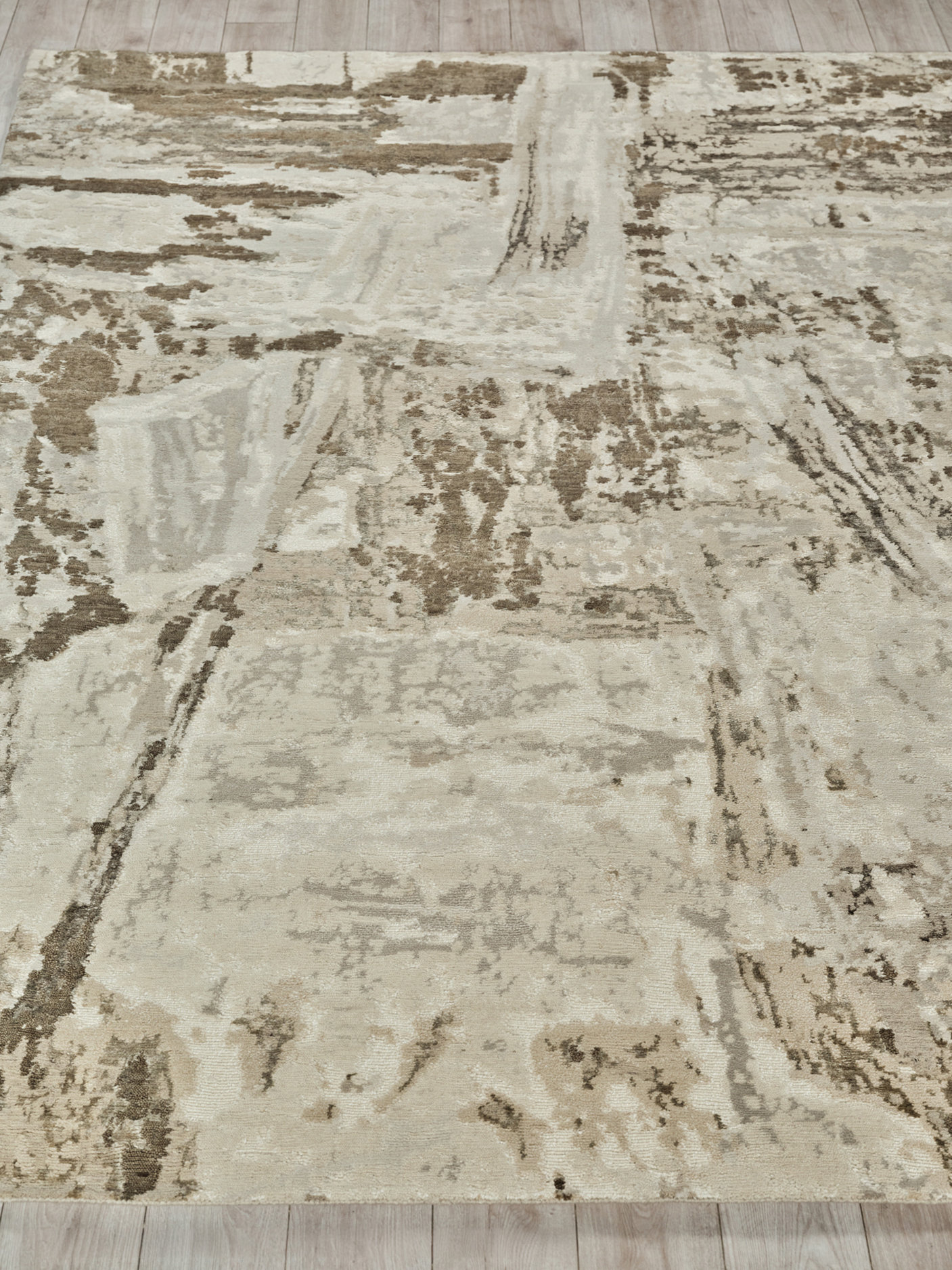 Exquisite Rugs Luxury Laureno Hand-Knotted Bamboo Silk Ivory/Beige Area ...