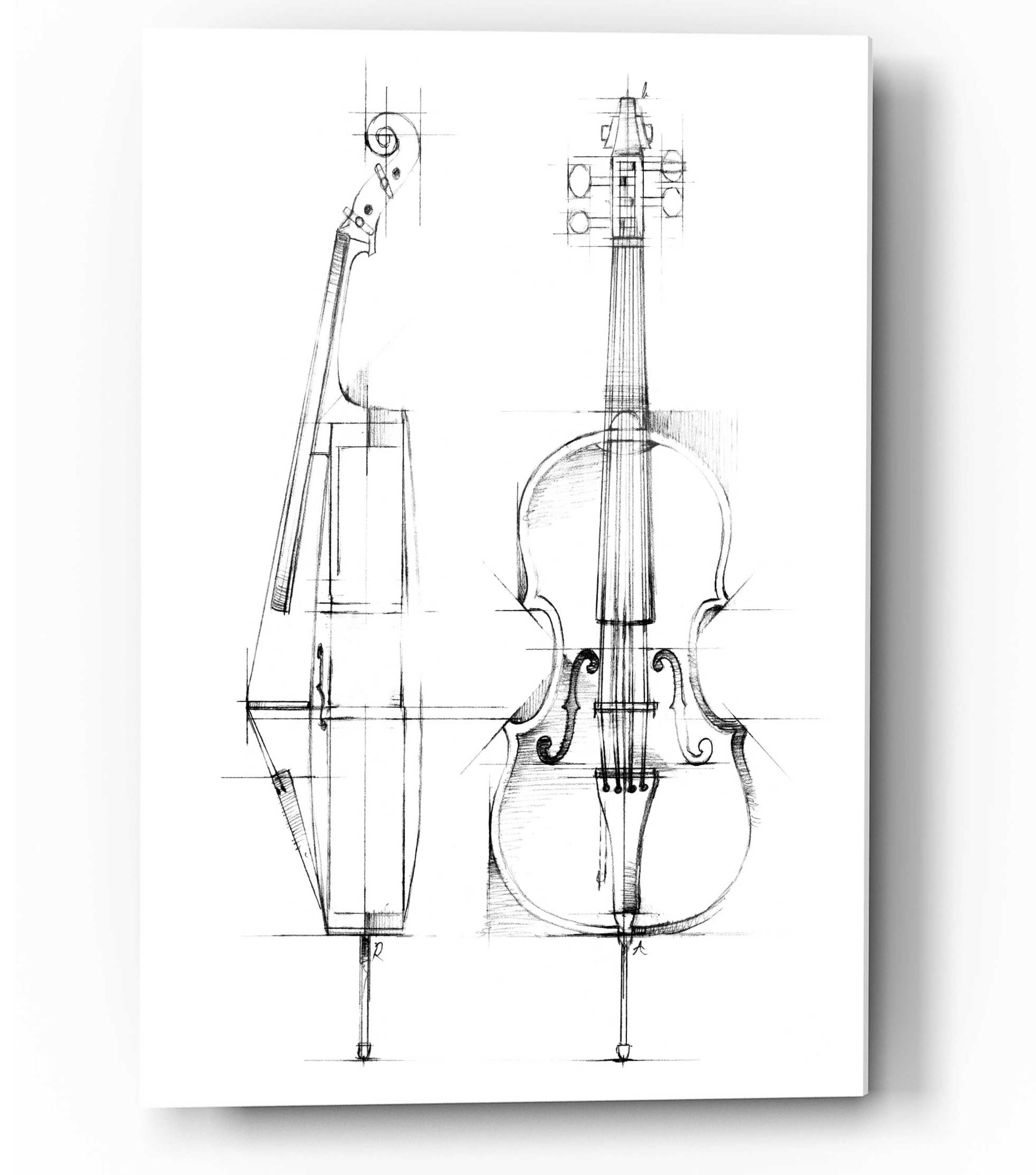 Trinx Cello Sketch by Ethan Harper - Unframed Drawing Print | Wayfair
