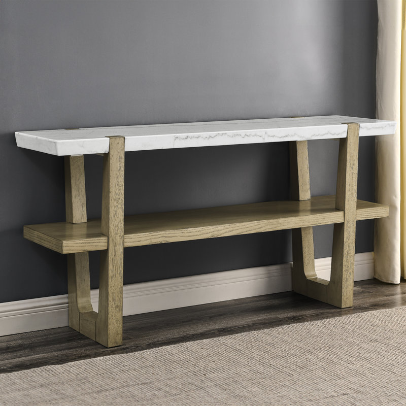 Latitude Run® Perth 60" White Marble Top Sofa Table | Wayfair