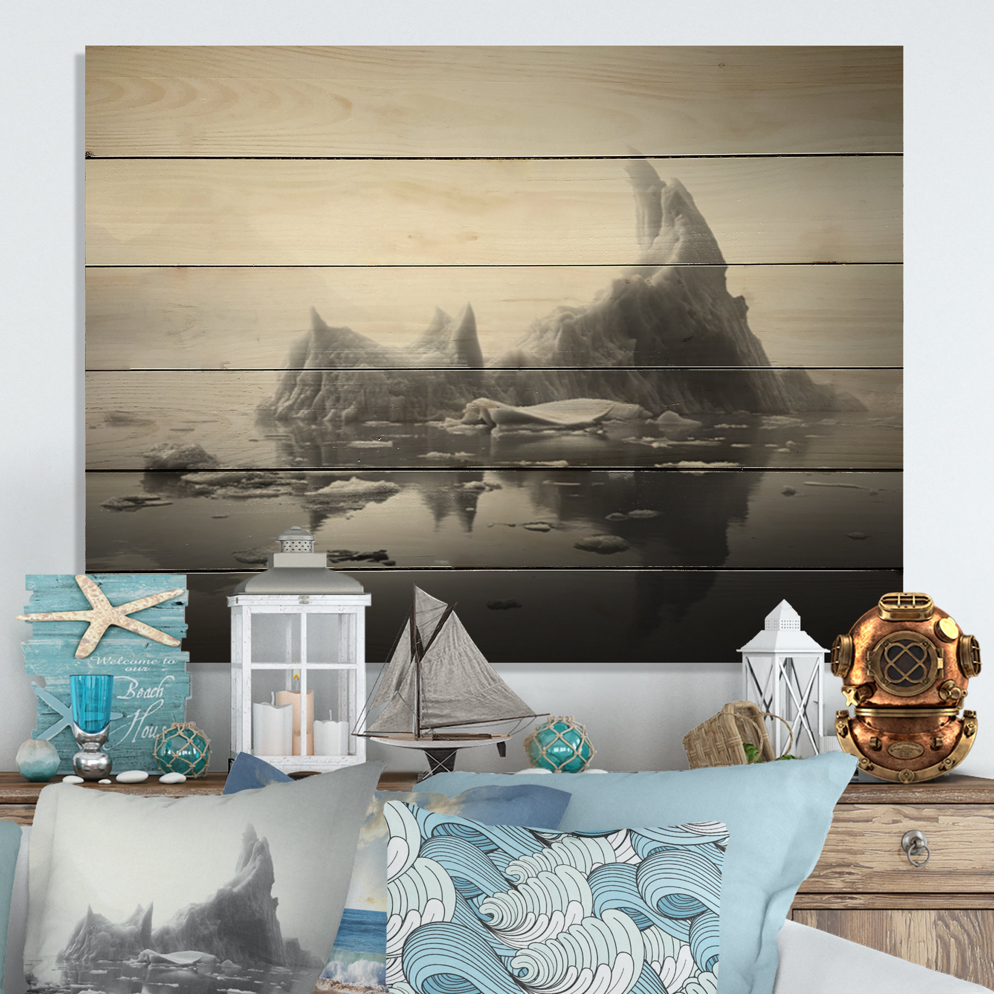 Latitude Run® Grey Iceberg Frozen Serenity On Wood Print - Wayfair Canada