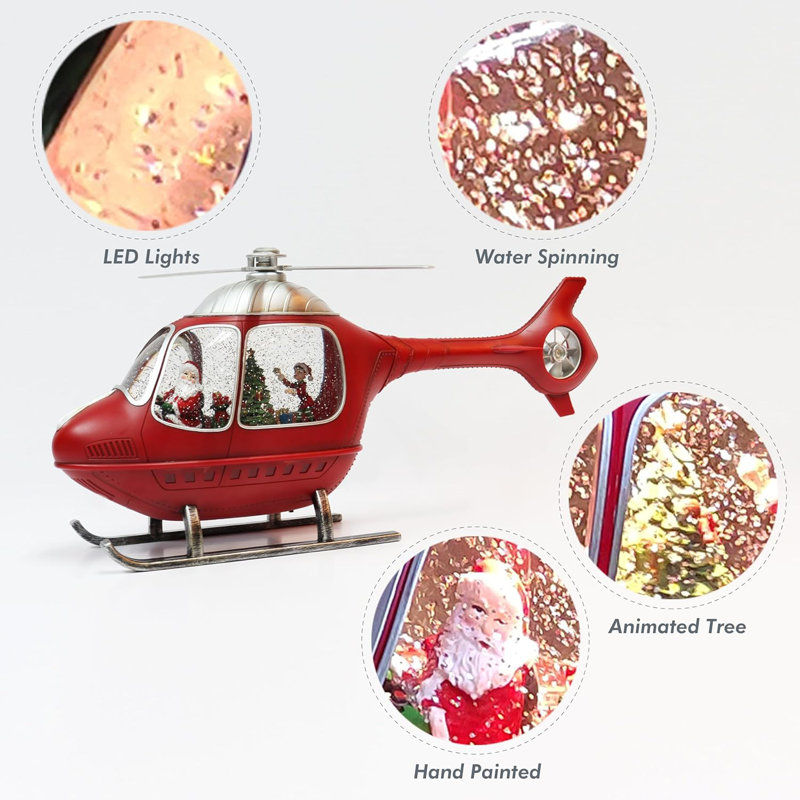 The Holiday Aisle® 8.7“H Animated Acrylic Helicopter (Fan) - LED, Water ...