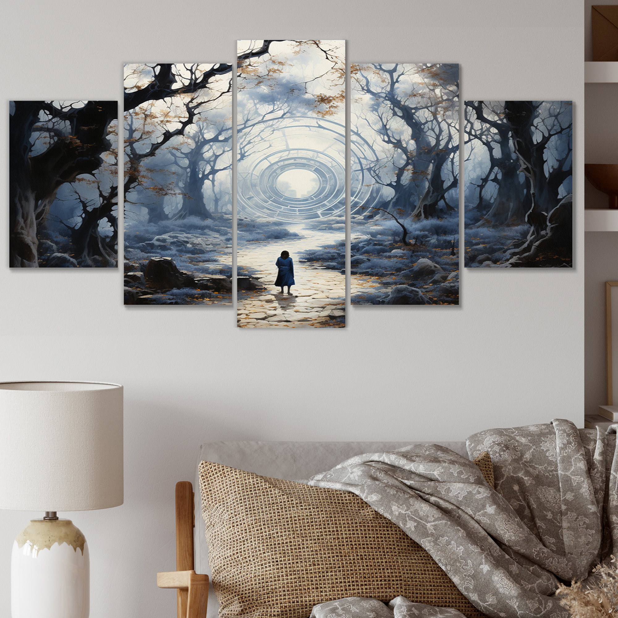 Millwood Pines Gray Buddhism Enlightened Path I On Canvas 5 Pieces ...