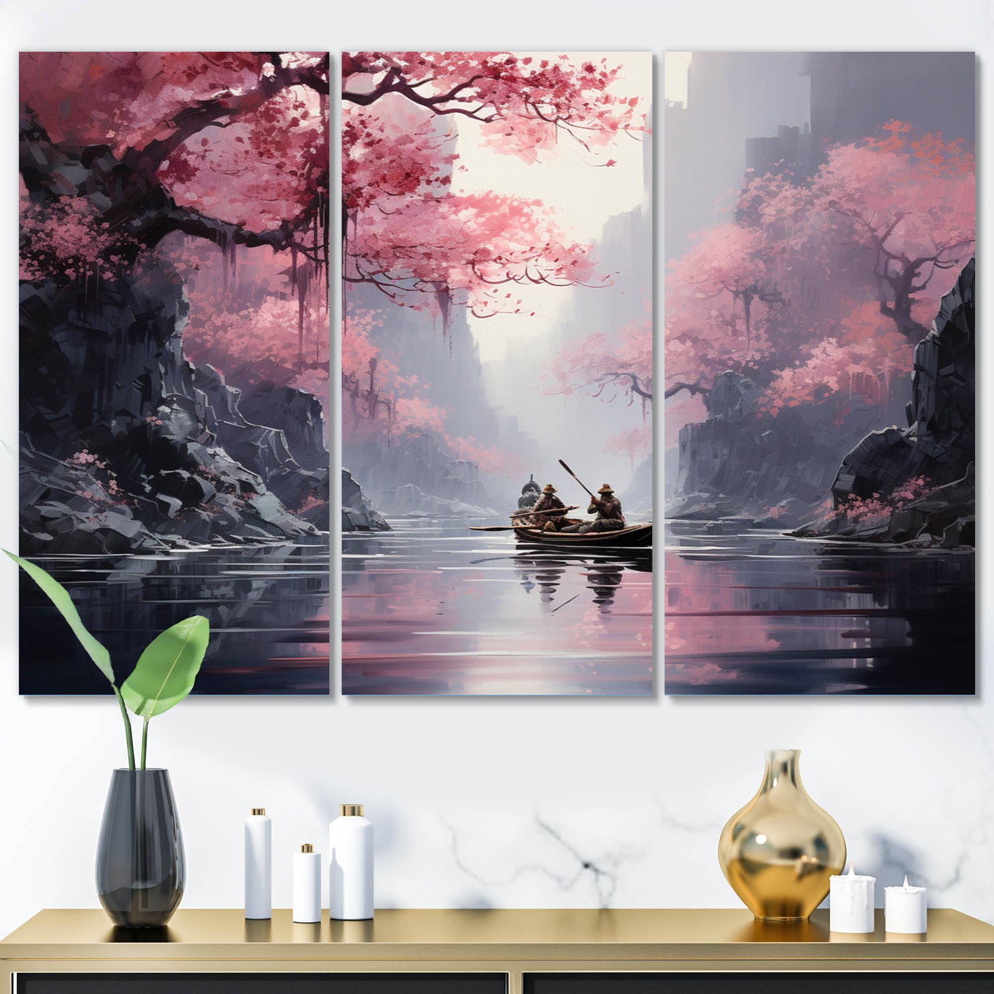 Red Barrel Studio® Pink Vietnam Tam Coc River Boat II - Vietnam Metal ...