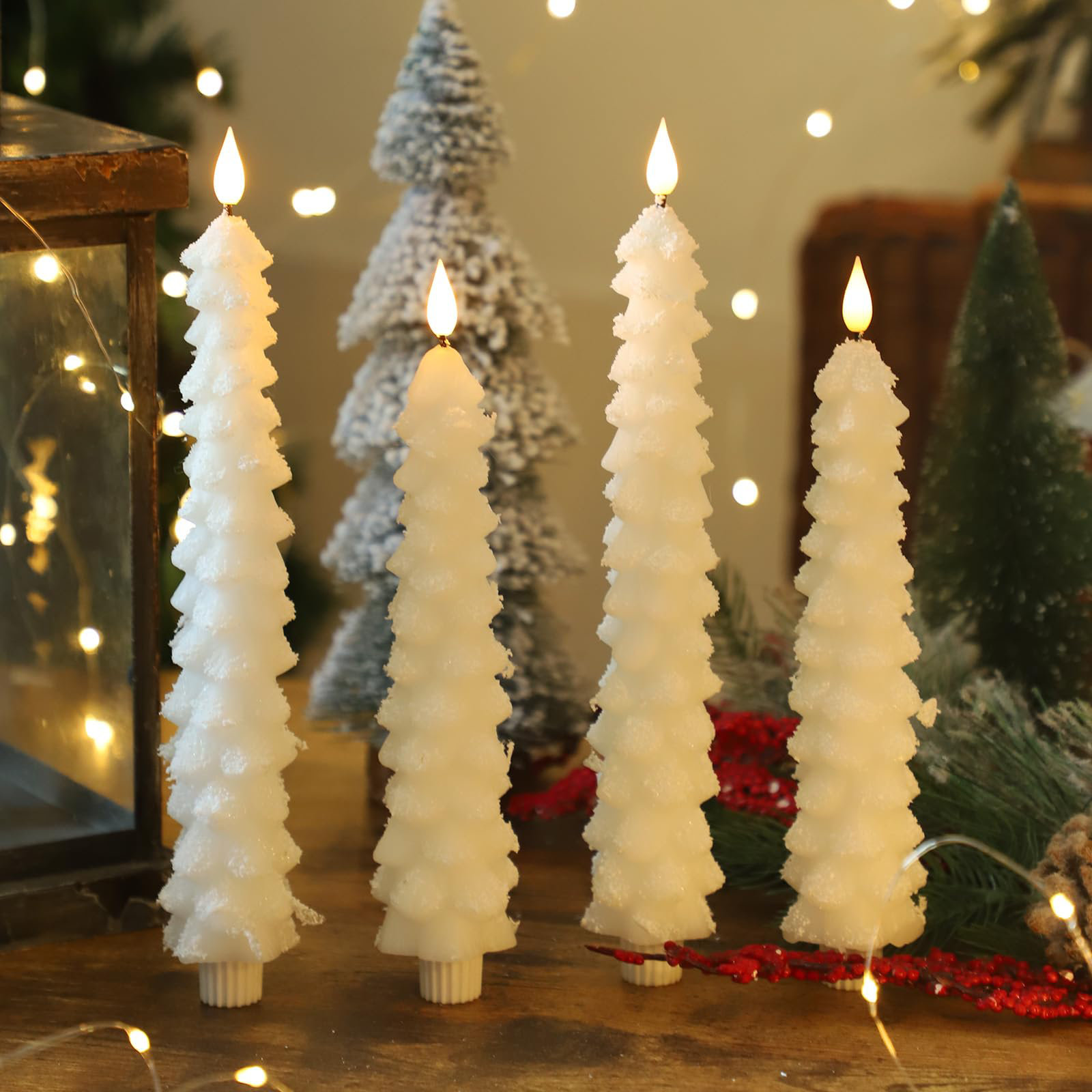 The Holiday Aisle® 4 Pcs Flameless Candles With Remote, Christmas Tree ...