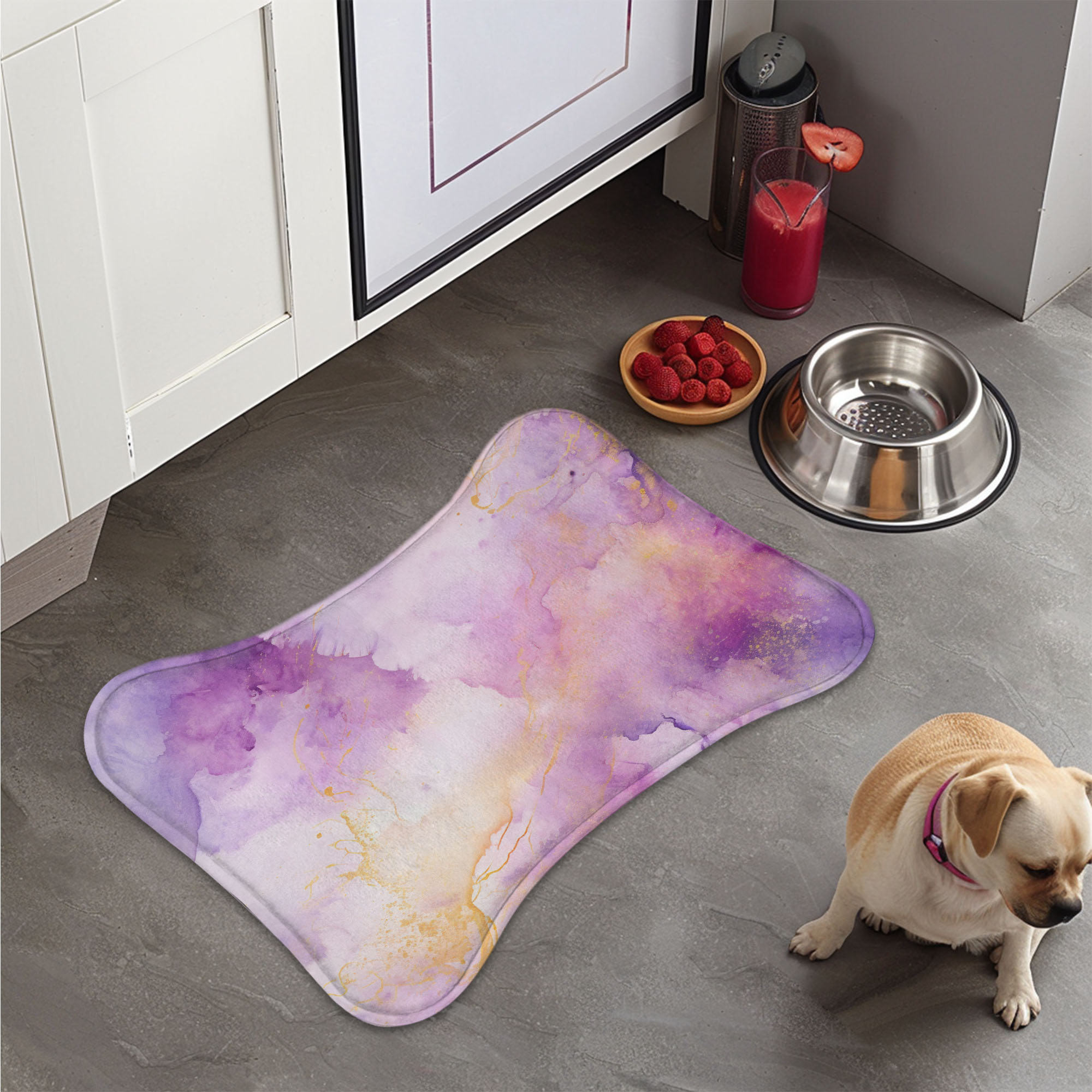 MentionedYou Gemstone Swirls - 1 Piece Bone Shape Feeding Mat | Wayfair
