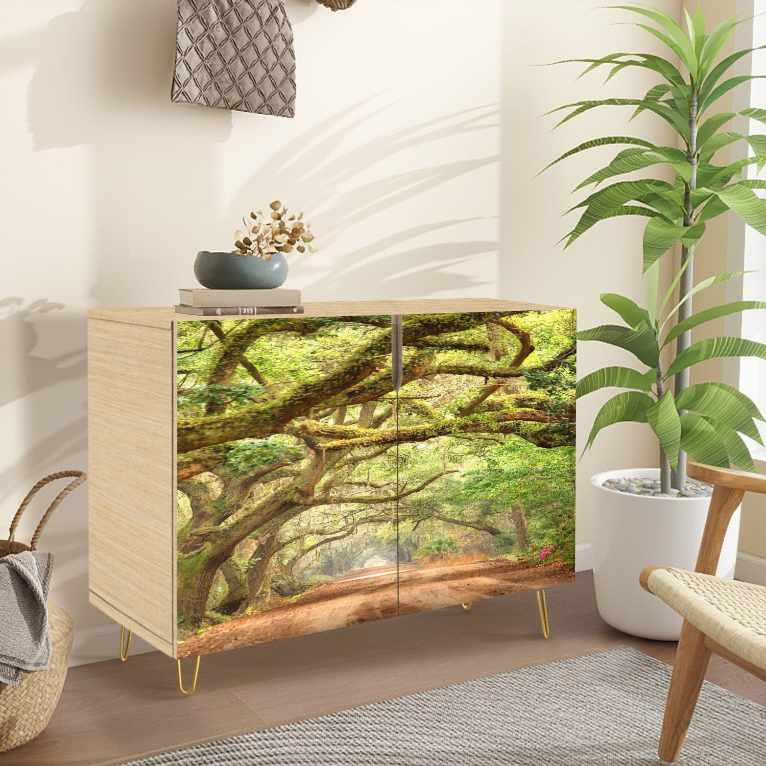 Ebern Designs Sideboard Buffet Cabinet with Storage Giant oak trees ...