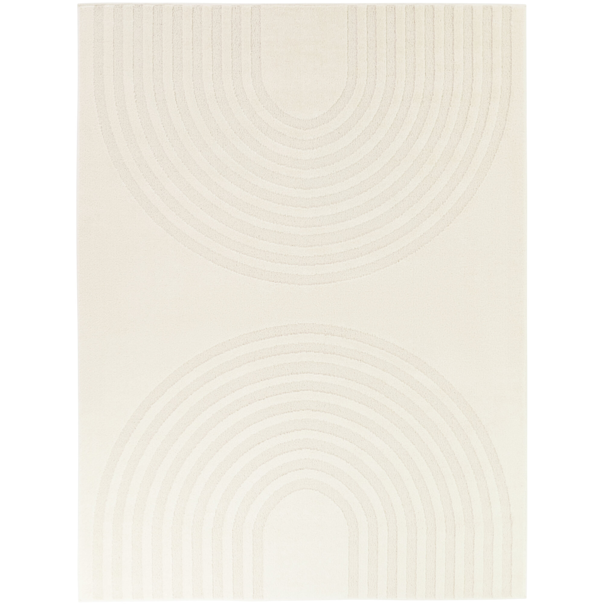 George Oliver Kellam Cream Arched Mid-Century Modern Area Rug | Wayfair