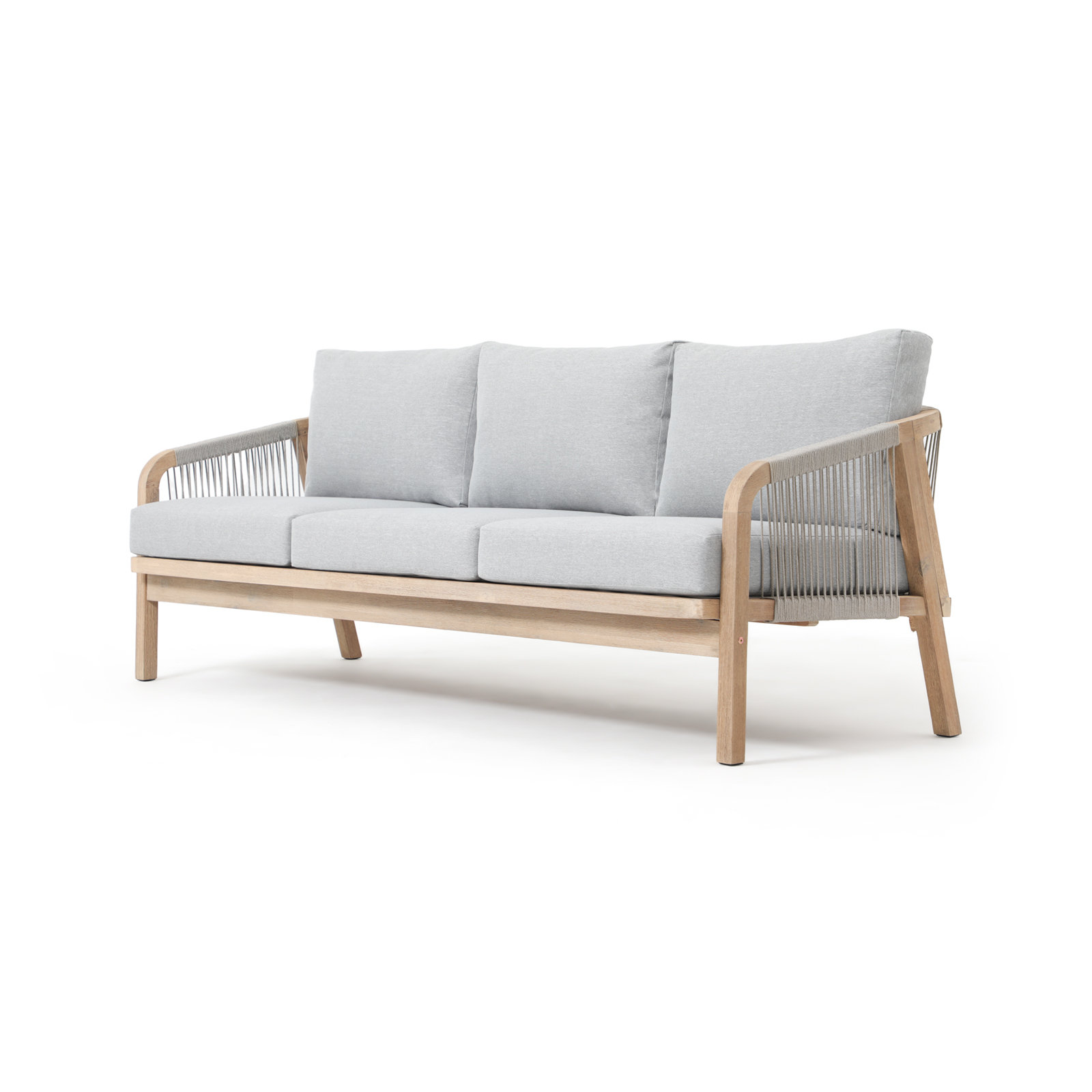 Highland Dunes 80 “W Outdoor Acacia Wood Woven Sofa With Cushions ...