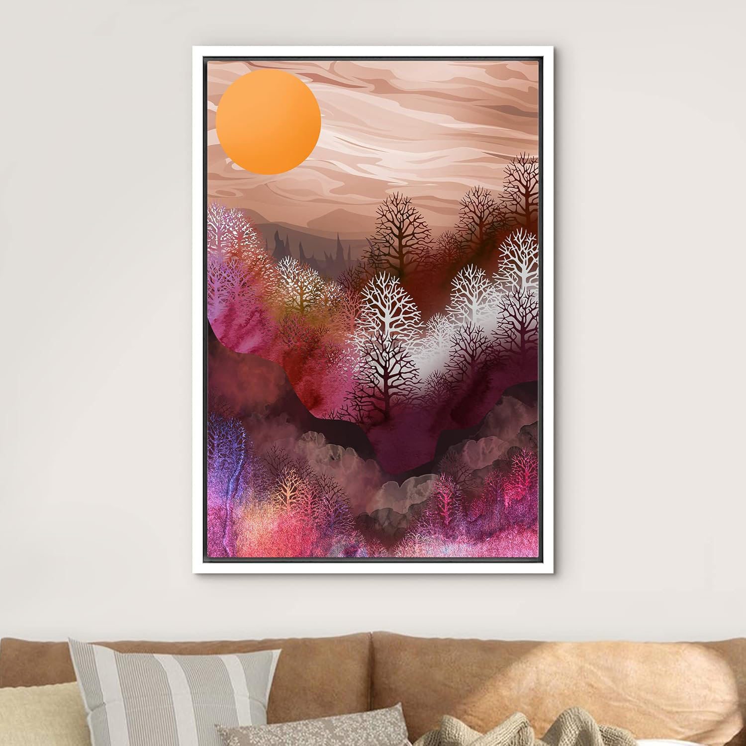 IDEA4WALL Sun Mountain Range Abstract Landscape Illustrations Modern ...