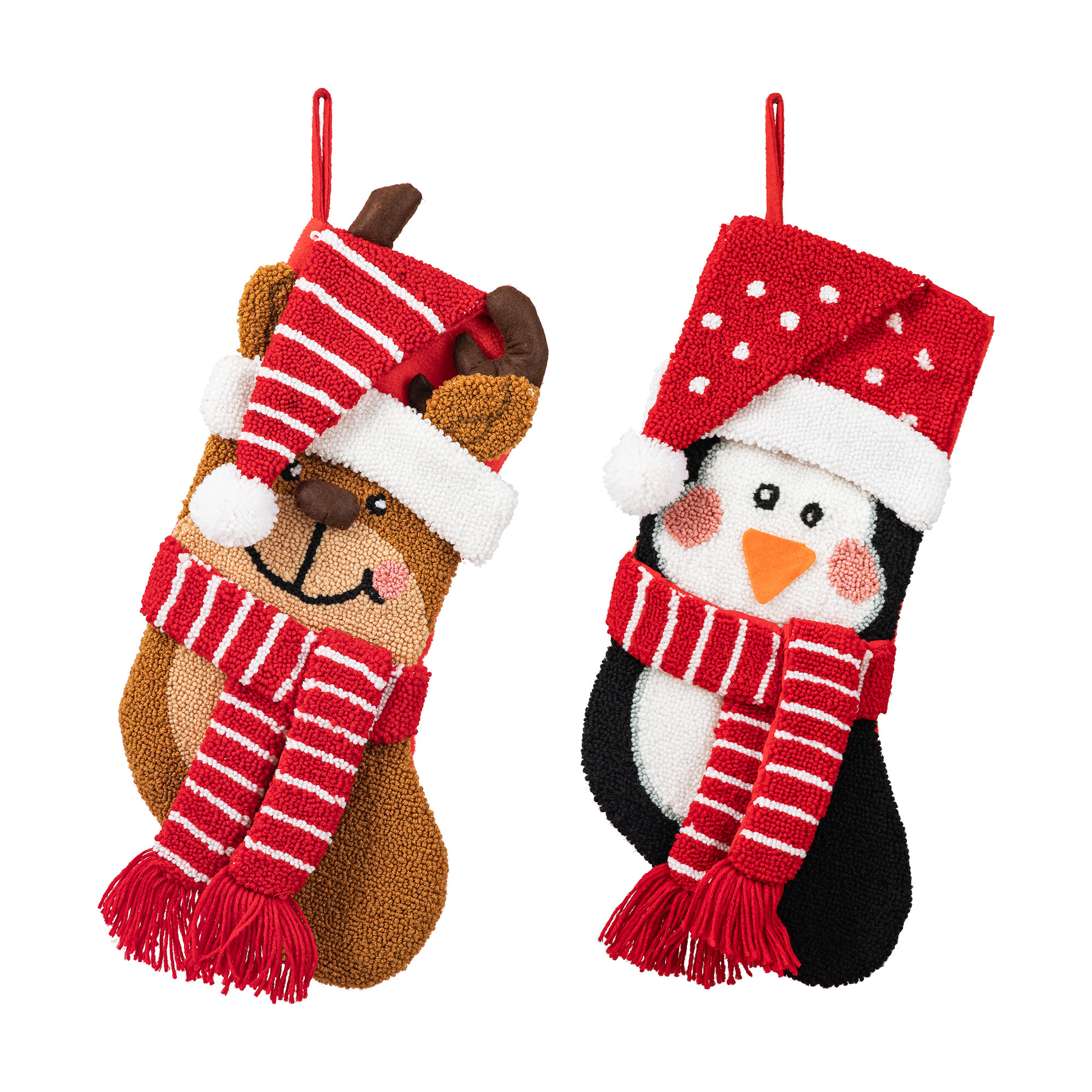The Holiday Aisle® 2 Piece Penguin and Reindeer Stocking Set & Reviews ...