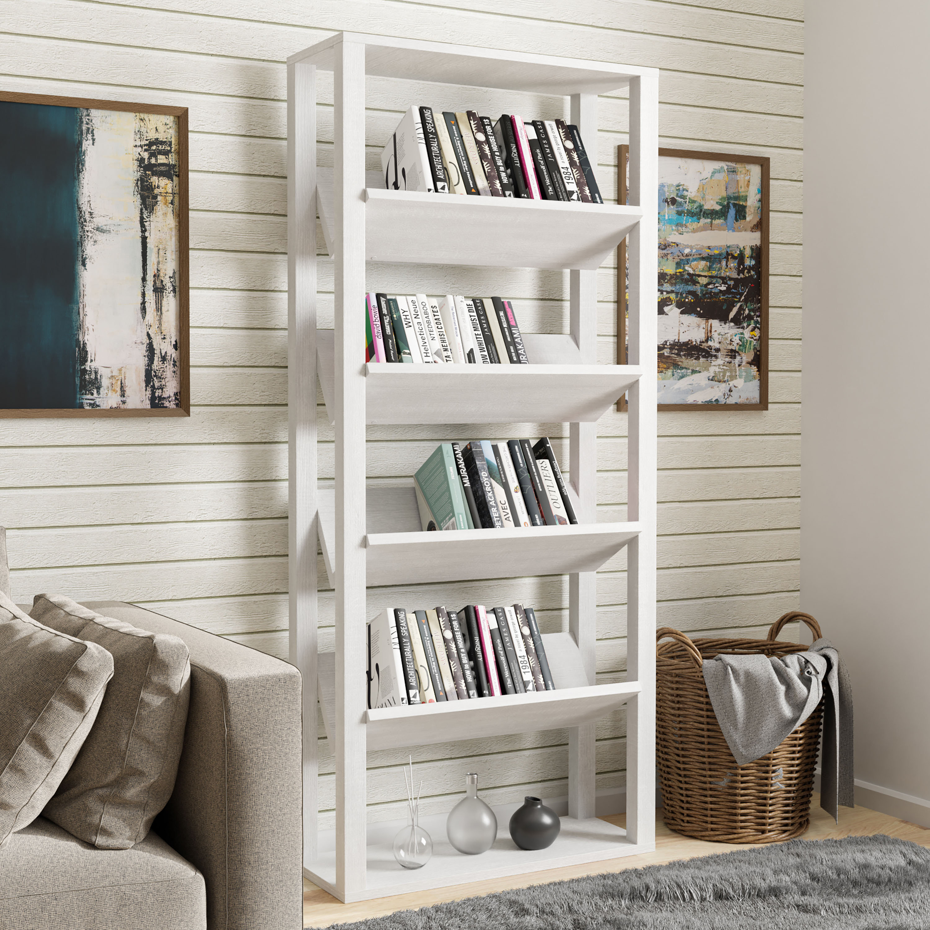 Gracie Oaks Hafner 71"H 5-Shelf Wood Open Back Bookcase & Reviews | Wayfair
