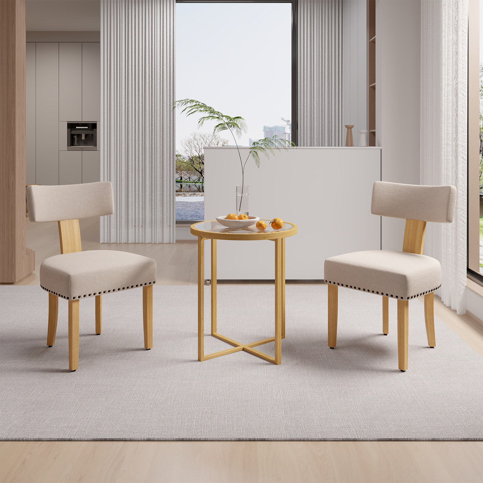 Lark Manor™ Upholstered Dining Chairs Set Of 2, Mid Century Modern ...