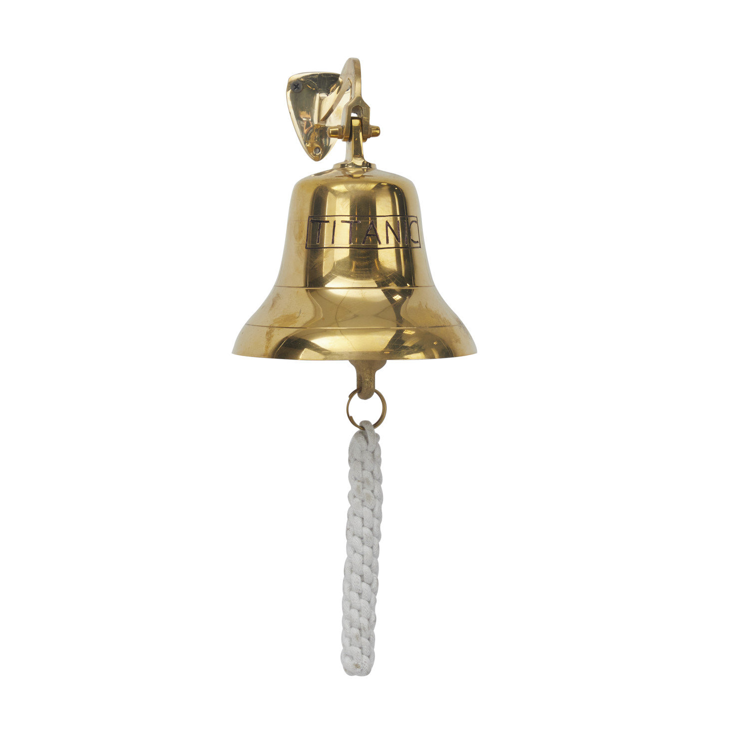 Longshore Tides Abreona Brass Metal Bell Gold Decorative Bell with Rope ...