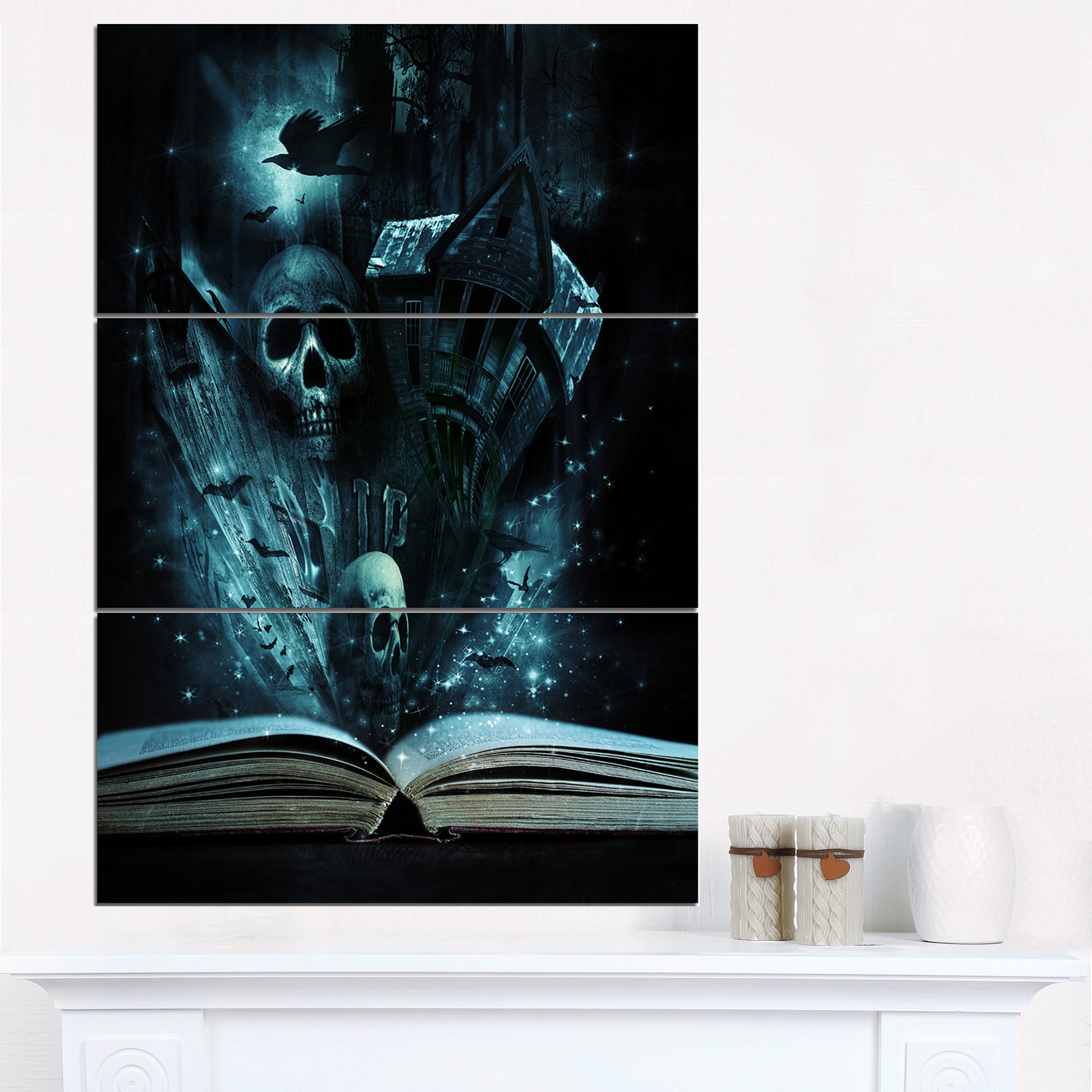 Design Art Halloween Stories Book - 3 Piece Graphic Art on Wrapped ...