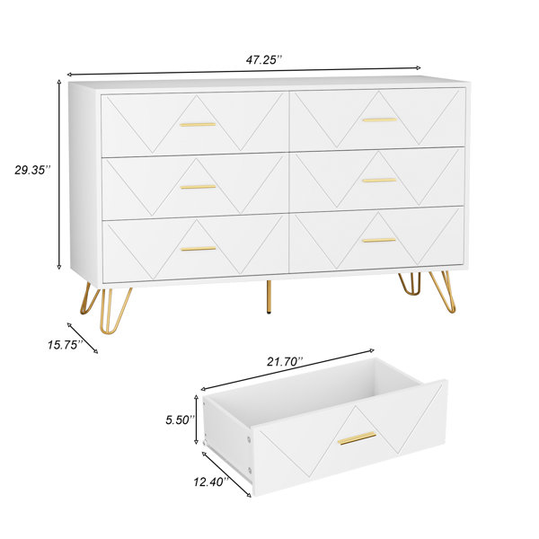 Mercer41 6 - Drawer Dresser & Reviews | Wayfair
