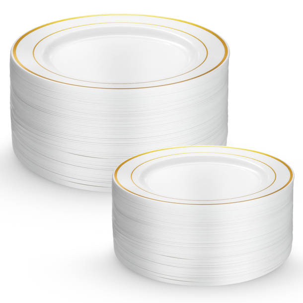 Seseno Disposable Plastic Wedding Party Supplies Kit for 30 Guests ...