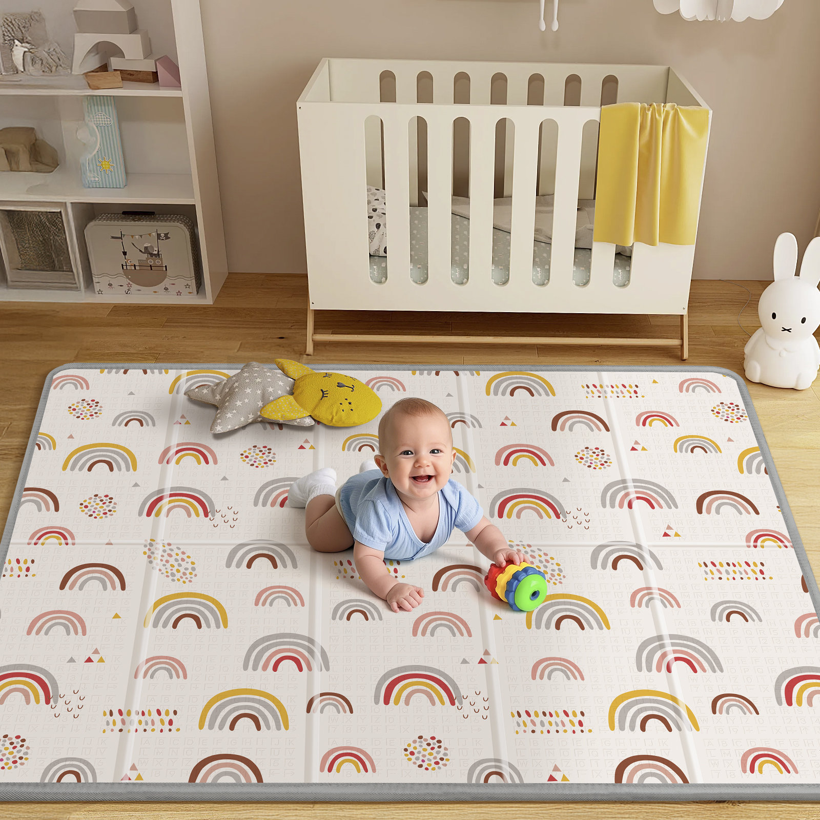 PIGLOG Extra Large Baby Play Mat 79" x 71" Waterproof, Anti-Slip Soft ...