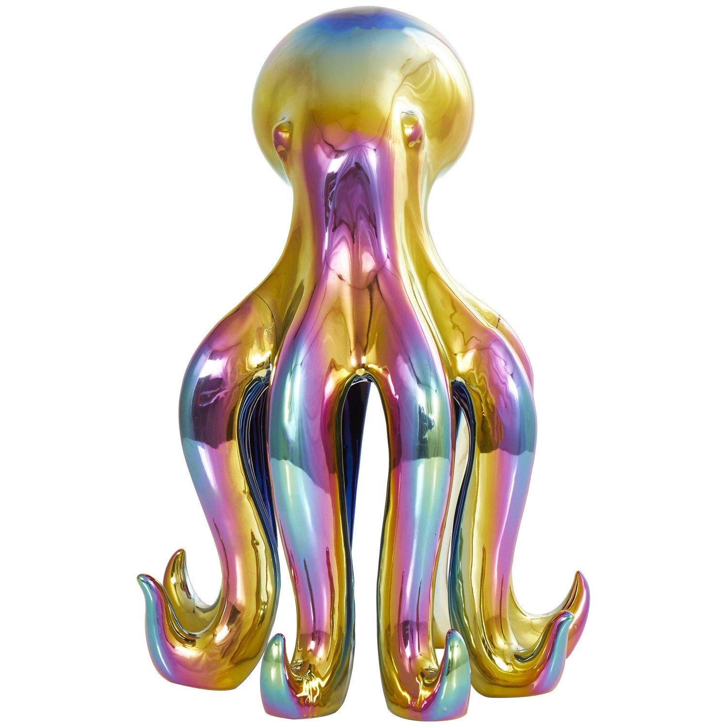 Breakwater Bay Cole And Grey Ceramic Tall Standing Octopus Sculpture ...