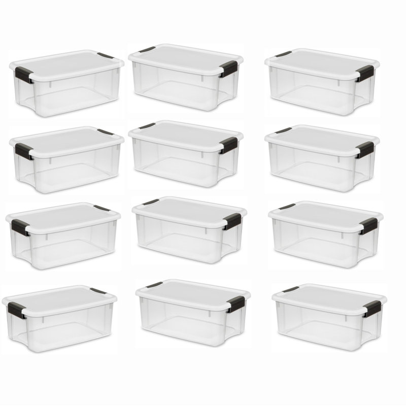 Ameriwood Stackable Storage Boxes with Lids, 12-Pack | Wayfair