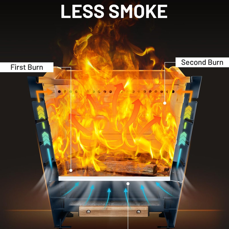 Latitude Run® Smokeless Fire Pit,Stainless Steel Wood Burning Fireplace ...