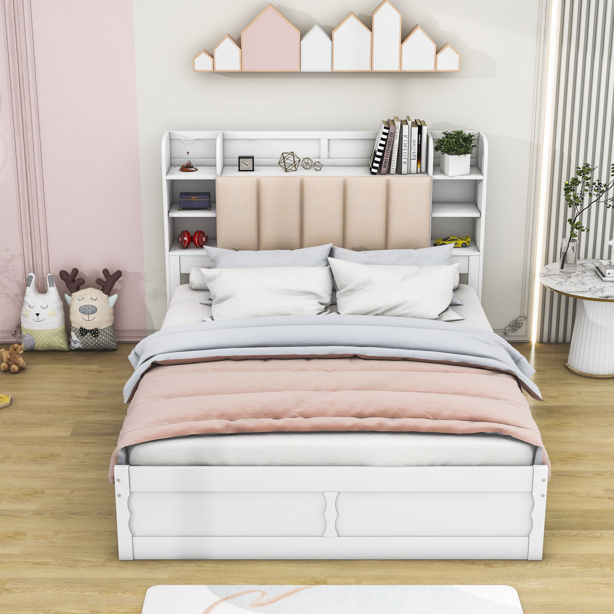 Latitude Run® Flecia Queen Size Wood Platform Bed with Storage ...