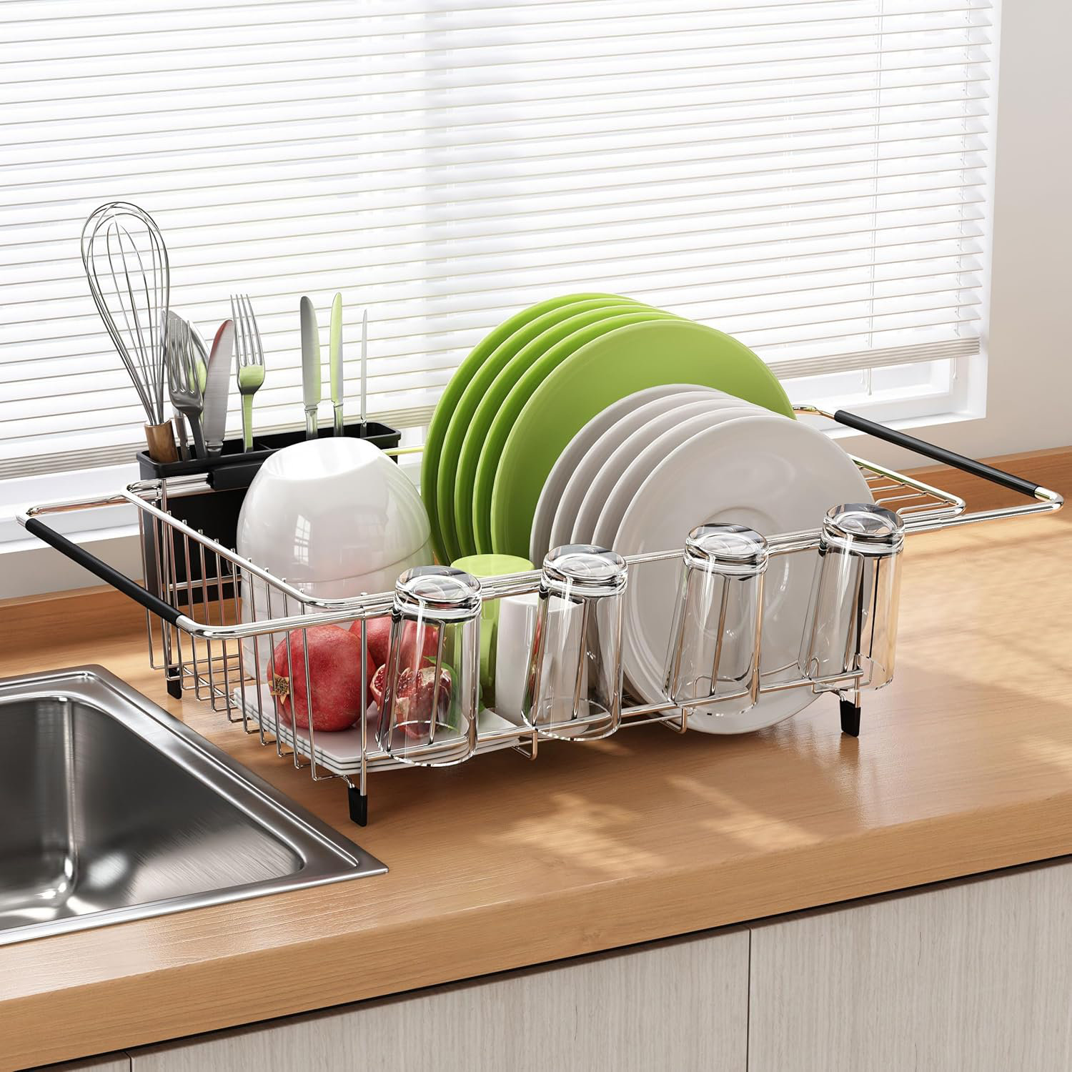 THE GLAMOUR BOUTIQUES Dish Drying Rack In Sink, Dish Rack Use For ...